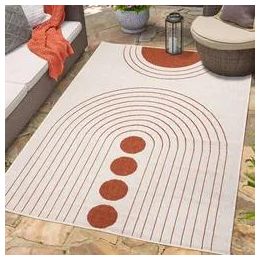 Outdoorteppich Carpet City "DUO RUG 5739", rot, B:160cm H:5mm L:230cm, Obermaterial: 100% Polypropylen, Teppiche, Outdoorteppich, Wendeteppich Wetterfest In- & Outdoor, Balkon, Terrasse, Wohnzimmer