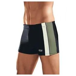 H.I.S. Boxer-Badehose H.I.S, Herren, Gr. 8, N-Gr, schwarz (schwarz, oliv), Polyamid, Badehosen, mit Kontrasteins&auml;tzen