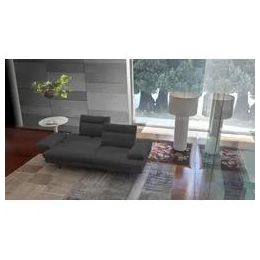 3,5-Sitzer Calia italia "Toby Wing, 228 cm breit, italienisches Designsofa, Megasofa", grau (grigio scuro bull), B:228cm H:90cm T:113cm, Leder BULL (100% Leder), Sofas, inkl. Sitztiefenverstellung und Armteilfunktion, F&uuml;&szlig;e in Schwarz matt