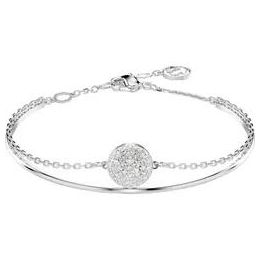 Armreif Swarovski "Sublima Round" Gr. M, silber (metallfarben, kristallwei&szlig;, kristallwei&szlig;), Armb&auml;nder, Damen, M, Metall, Armreif, mit Swarovski Kristall