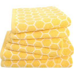 Handtuch Set Dyckhoff "Pure Natural Honey", gelb, 6, Frottier, Frottier, Obermaterial: 100% Baumwolle, Handtuch-Sets, BIO Baumwolle, GOTS