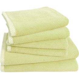 Handtuch Set Dyckhoff "Pure Natural Uni", gr&uuml;n, 6, Frottier, Frottier, Obermaterial: 100% Baumwolle, Handtuch-Sets, BIO Baumwolle, GOTS