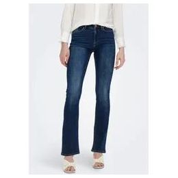 Bootcut-Jeans Only "ONLBLUSH MID FLARED DNM TAI021", Damen, Gr. S (36), L&auml;nge 34, blau (dunkelblau denim), Denim/Jeans, Obermaterial: 92% Baumwolle, 6% Elastomultiester, 2% Elasthan, Abriebeffekte, Jeans 5-Pocket-Jeans