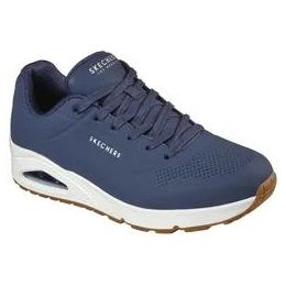 Sneaker Skechers "Uno - Stand on Air", Herren, Gr. 47,5, blau (navy), Lederimitat, Schuhe Sneaker, Freizeitschuh, Halbschuh, Schn&uuml;rschuh mit Air-Cooled Memory Foam, Topseller
