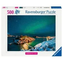 Puzzle Ravensburger "Scandinavian Places, Nordlichter in Troms&oslash;, Norwegen", bunt, Puzzles, KinderB:49cm H:36cm, Pappe, Made in Germany, B:49cm H:36cm