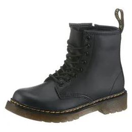 Schn&uuml;rstiefel Dr. Martens "8 Eye Boot ROMARIO", M&auml;dchen, Gr. 31, schwarz (schwarz softy uni), Leder, unifarben, Schuhe Schn&uuml;rstiefel, Kinderschuh, Freizeitstiefel mit zus&auml;tzlichem Innenrei&szlig;verschluss