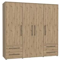 Kleiderschrank FORTE "Mokkaris,Topseller, zeitloses Design, 3&ndash;4 T&uuml;ren, Made in Europe", braun (artisan eiche), B:205,9cm H:200,1cm T:58,8cm, Holzwerkstoff, Schr&auml;nke, Kleiderschrank, Topseller