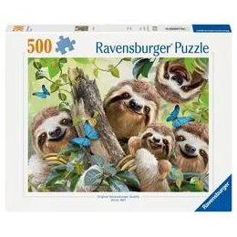 Puzzle Ravensburger "Faultier Selfie", bunt, Puzzles, KinderB:49cm H:36cm, Pappe, Made in Germany, B:49cm H:36cm