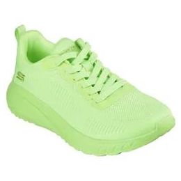 Sneaker Skechers "BOBS SQUAD CHAOS-COOL RYTHMS", Damen, Gr. 35, gr&uuml;n (neongr&uuml;n lime), Textil, unifarben, Schuhe Sneaker, Knitwear-Sneaker, Schn&uuml;rschuh in veganer Verarbeitung, Topseller