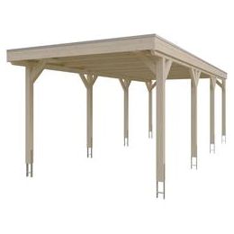 Skan Holz Einzelcarport SKANHOLZ "Grunewald", beige (natur), B/H/T: 289cm x, Carports, mit EPDM-Dach