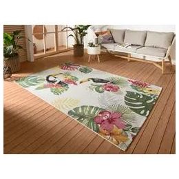 Outdoorteppich Hanse Home "Tropical Dream", bunt (creme,bunt), B:200cm H:3mm L:285cm, Polyester, Polypropylen (PP), Teppiche, Outdoorteppich, In-& Outdoor, Teppich, Wetterfest, Balkon, Garten, Wohnzimmer, Floral