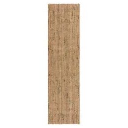 L&auml;ufer FLAIR RUGS "Jute Boucle", gr&uuml;n, B:60cm H:7mm L:230cm, Jute, Teppiche, L&auml;ufer, aus 100% Jute, mit Fransen, aus Naturfasern