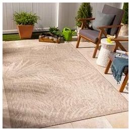Teppich LIVABLISS "LINZ", neutral, B:160cm H:4mm L:213cm, Kunstfaser, Teppiche, Teppich, Teppich In- /Outdoor Boho Jute-Optik, Balkon, Terrasse, Garten, Beige