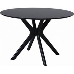 Esstisch Jahnke "DINE ROX", schwarz, schwarz, schwarz, B:115cm H:75,5cm T:115cm, Tische, Esstisch, Esstisch, rund, Massivholz, Skandi-Look, f&uuml;r bis zu 4 Personen, 115 cm