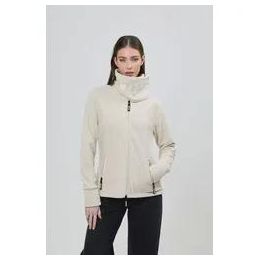 Fleecejacke Bench. "FUNNEL", Damen, Gr. 36, grau (chalk), Fleece, Obermaterial: 100% Polyester, unifarben, figurbetont, mit Daumenl&ouml;chern, Jacken Fleecejacke
