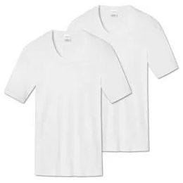 Unterhemd Schiesser "T-Shirt 2er Pack", Herren, Gr. M, N-Gr, wei&szlig;, Obermaterial: 100% Baumwolle CO., Unterhemden Unterhemd