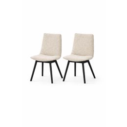 4-Fu&szlig;stuhl OTTO HOME "Ramon", beige rumi 9, buche schwarz, B:46cm H:89cm T:57cm, Holzwerkstoff, Massivholz, Polyester, St&uuml;hle, mit Massivholzbeinen, verschiedenen Farben und Stoffe