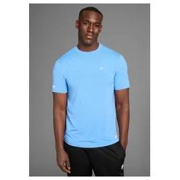 Funktionsshirt Bruno Banani, Herren, Gr. S (44/46), blau (azurblau), Single Jersey, Obermaterial: 96% Polyester, 4% Elasthan, slim fit, Rundhals, Shirts Funktionsshirt, T-Shirt aus schnelltrockenem Material