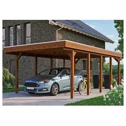 Skan Holz Einzelcarport SKANHOLZ "Friesland", braun, B/H/T: 221cm x, Carports