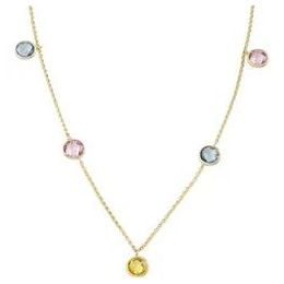 Kette mit Anh&auml;nger Amor "2014455", bunt (gelbgoldfarben, pink, gelb, blau), Halsketten, Damen, Gelbgold 375, L: 46, mit Zirkonia (synth.)