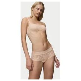 Panty Triumph "Body Make-Up Illusion Lace", Damen, Gr. 46, beige, Microtouch, Obermaterial: 80% Polyamid, 20% Elasthan. Spitze: 92% Polyamid, 8% Elasthan, leicht gl&auml;nzend, unifarben, k&ouml;rpernah, Unterhosen Panty, florale Stretch-Spitze, glatter Bund, Mikrofaser, nahtlos