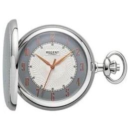 Regent Uhren Taschenuhr REGENT "P729-19477729", silber (edelstahlfarben), Taschenuhren, Damen, Taschenuhr, Quarzuhr, Herrenuhr, Acrylglas, Geschenkidee