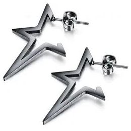 Paar Ohrstecker Firetti "Schmuck Geschenk Ohrschmuck Star", schwarz, Ohrringe, Damen, Edelstahl