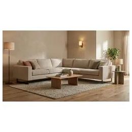 Ecksofa Home Affaire "Pinto, XXL, 250/290 cm, langer Schenkel, Ottomane", beige (cream), B:290cm H:85cm T:250cm, 92% Polyester, 8% Nylon, Sofas, Ecksofa, Cord, Chenille, Lederoptik, mit Keder, Metallf&uuml;&szlig;e, Wellenunterfederung