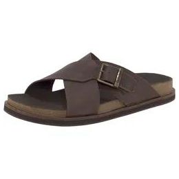Outdoorsandale Timberland "Amalfi Vibes Cross Slide", Herren, Gr. 41,5, braun, Leder, Schuhe Outdoorsandale