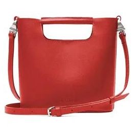 Schultertasche Gretchen "Crocus Small Shoulderbag", Damen, Gr. B/H/T: 23cm x 22cm x 22cm, rot (rot, beige), Leder, unifarben, Taschen Schultertasche, aus italienischem Rindsleder