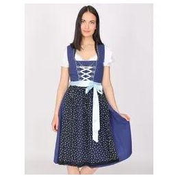 Dirndl JCC "31023115", Damen, Gr. 46, Normalgr&ouml;&szlig;en, blau (navy), Web, Obermaterial: 100% Baumwolle; Futter: 100% Baumwolle; Sch&uuml;rze: 100% Polyester, Kleider