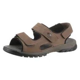 Waldl&auml;ufer Riemchensandale WALDL&Auml;UFER "HARALD", Herren, Gr. 10 (44,5), braun, Nubukleder, Schuhe Riemchensandale, Sommerschuh, Klettschuh, Outdoorschuh, in komfortabler H-Weite