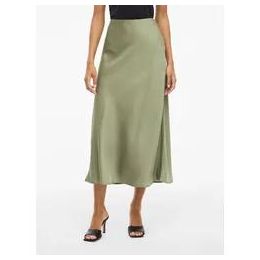 Maxirock Vila "VIELLETTE HW LONG SKIRT - NOOS", Damen, Gr. 38, gr&uuml;n (oil gr&uuml;n), Web, Obermaterial: 100% Polyester, unifarben, Basic schmal wadenlang, R&ouml;cke Maxirock, Kunstfaser