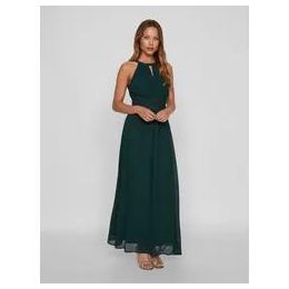 Maxikleid Vila "VIMILINA HALTERNECK MAXI DRESS - NOOS", Damen, Gr. 38, N-Gr, gr&uuml;n (scarab detail:elastic), Web, Obermaterial: 100% Polyester, unifarben, regular fit kn&ouml;chellang, Neckholder, Kleider Maxikleid, Sommerkleid