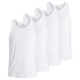 Jack & Jones Unterhemd JACK & JONES "Unterhemd JACBASIC TANKTOP 4PK 4er Pack", Herren, Gr. XXL, N-Gr, wei&szlig;, Obermaterial: 100% Baumwolle CO., Unterhemden Unterhemd