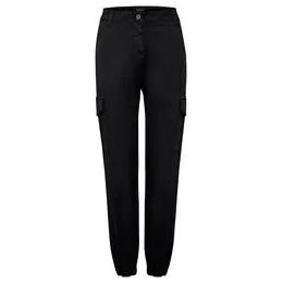 Cargohose oxmo "Cargohose OXCoco", Damen, Gr. XS, N-Gr, schwarz, Obermaterial: 98% Baumwolle CO. 2% Elasthan EL., Hosen Cargohose
