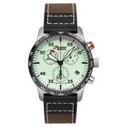 Chronograph Zeppelin "Eurofighter Typhoon", gr&uuml;n (olivgr&uuml;n, schwarz), Armbanduhren, Herren, Chronograph, Armbanduhr, Quarz, Herren, Leuchtzifferblatt, Made in Germany
