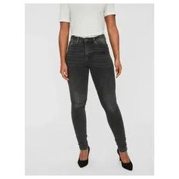V&eacute;ro Moda Skinny-fit-Jeans VERO MODA "VMSOPHIA HR SKINNY JEANS AM203 NOOS", Damen, Gr. XL (42), L&auml;nge 30, blau (dunkelgrau denim), Denim/Jeans, Obermaterial: 77% Baumwolle, 21% Polyester, 2% Elasthan, unifarben, skinny fit, Jeans