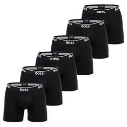 Boxershorts BOSS "Boxershort BoxerBr 6P Power 6er Pack", Herren, Gr. M, schwarz, Obermaterial: 95% Baumwolle CO. 5% Elasthan EL., Unterhosen