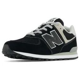 Sneaker New Balance "574", M&auml;dchen, Gr. 40, schwarz (schwarz, grau), Leder, Textil, Schuhe Sneaker