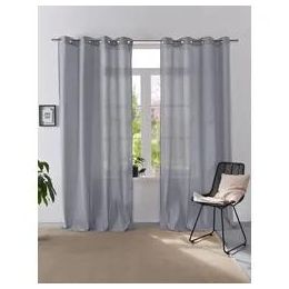 Vorhang OTTO HOME "Linsdorf" Gr. 1, grau, B:140cm H:160cm, Polyester, Gardinen, Leinenstruktur