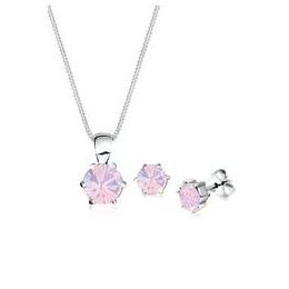 Schmuckset Elli "925 Sterling Silber, mit Kristallen von Swarovski", rosa, Schmuck_Sets, Damen, onesize,mit Stein, Silber 925 (Sterlingsilber), Schmuckset