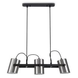 Paco Home Pendelleuchte "KARL", schwarz (schwarz, metall geb&uuml;rstet), 3, H: 20,7cm, Leuchten, mit kompatiblen Dimmer und Leuchtmittel, Pendelleuchte