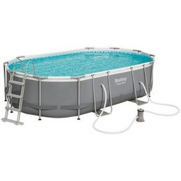 Bestway Poolset, Blau, Grau, Wei&szlig;, Hellblau, Metall, Kunststoff, Uni, 305x107x488 cm, Freizeit, Pools und Wasserspa&szlig;, Pools, Aufstellpools