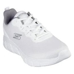 Sneaker Skechers "Bobs SportTM B Flex &ndash; Chill Edge", Herren, Gr. 44, wei&szlig;, Lederimitat, Mesh, Schuhe Sneaker, Chunky Sneaker, Schn&uuml;rschuhe in veganer Verarbeitung