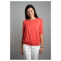 Rundhalsshirt Seidel Moden, Damen, Gr. 42, rosa (himbeer,46), Jersey, Obermaterial: 95% Viskose, 5% Elasthan, Rundhals, mit Cut Outs, Shirts Rundhalsshirt, mit Cut-Out Details, MADE IN GERMANY