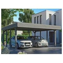 Skan Holz Doppelcarport SKANHOLZ "Friesland", grau (dunkelgrau), B/H/T: 221cm x, Carports