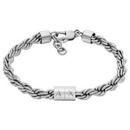 Giorgio Armani Armband ARMANI EXCHANGE "Schmuck Geschenk Edelstahl Armschmuck ICON", silber (edelstahlfarben), Armb&auml;nder, Damen, 19,5cm, Edelstahl, Armband