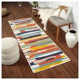 Teppich LIVABLISS "HOUSTON", bunt, B:80cm H:11mm L:220cm, Kunstfaser, Teppiche, Teppich, Skandi Design, Modern Boho Kurzflor Wohnzimmerteppich, Schlafzimmer
