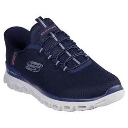 Slip-On Sneaker Skechers "GLIDE-STEP", Herren, Gr. 47,5, blau (navy), Mesh, Schuhe, Schlupfschuh, Freizeitschuh, Trainingsschuh mit praktischem Gummizug, Topseller